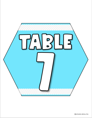 Table Numbers Signs Colorful Rainbow Bright Theme - Made By Teachers