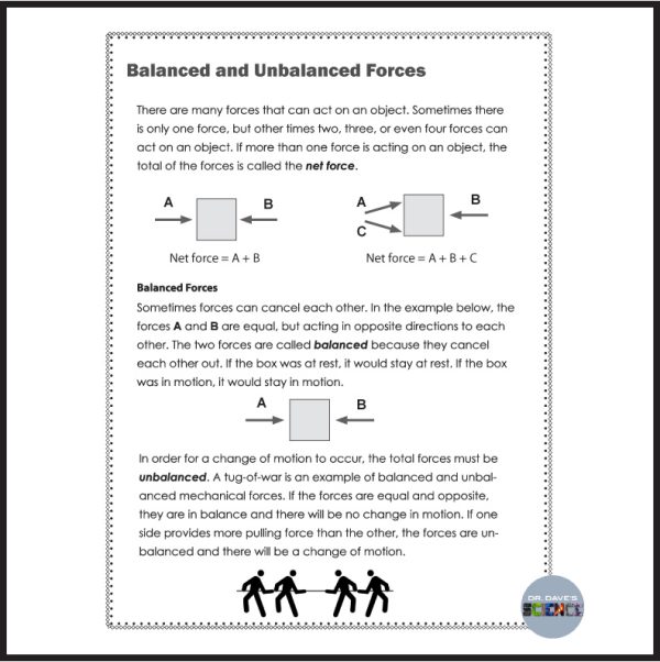 Science Reading Comprehension Passages Forces and Energy Elementary ...