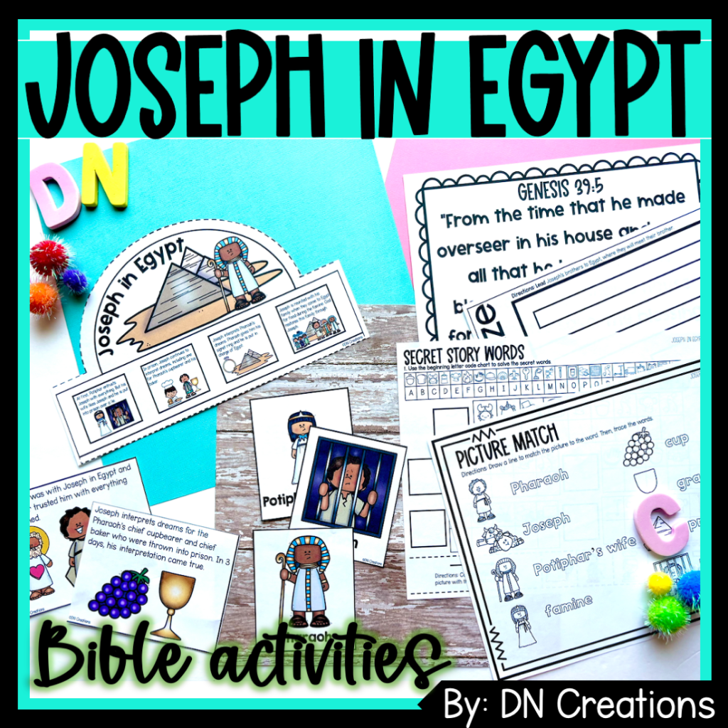 Joseph in Egypt Bible Activities for Sunday School Bible Lesson - Made ...