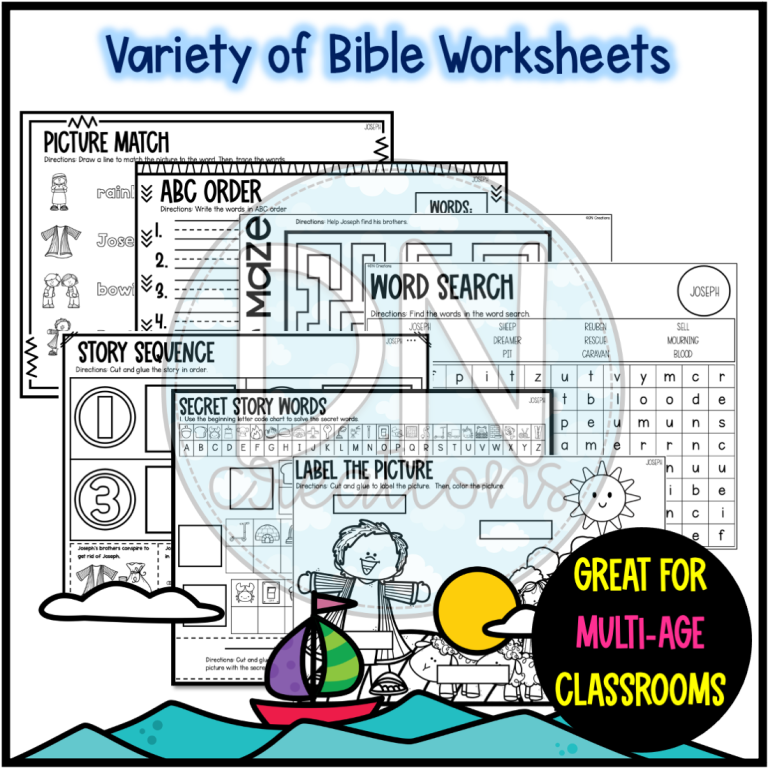 Joseph and His Brothers Bible Activities for Sunday School Bible Lesson ...