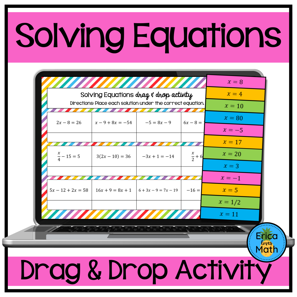 Solving Equations Digital Activity Drag & Drop | Made By Teachers