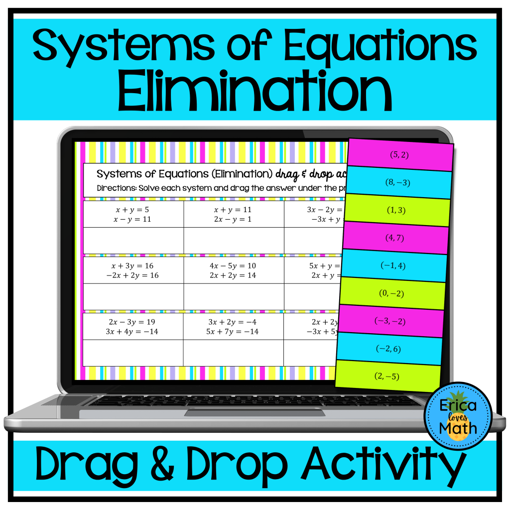 Solving Systems of Equations by Elimination Digital Activity Drag ...