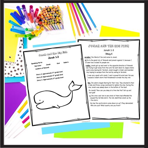 Jonah and the Big Fish Whale Bible Story Readers Theatre Script - Made ...