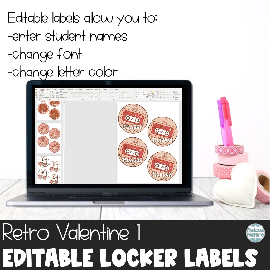 Groovy Retro Valentine Locker Labels - Editable Cubby Tags | Made By ...