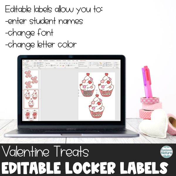 Retro Valentine’s Day Name Tags – Editable Locker Labels or Cubby Tags ...