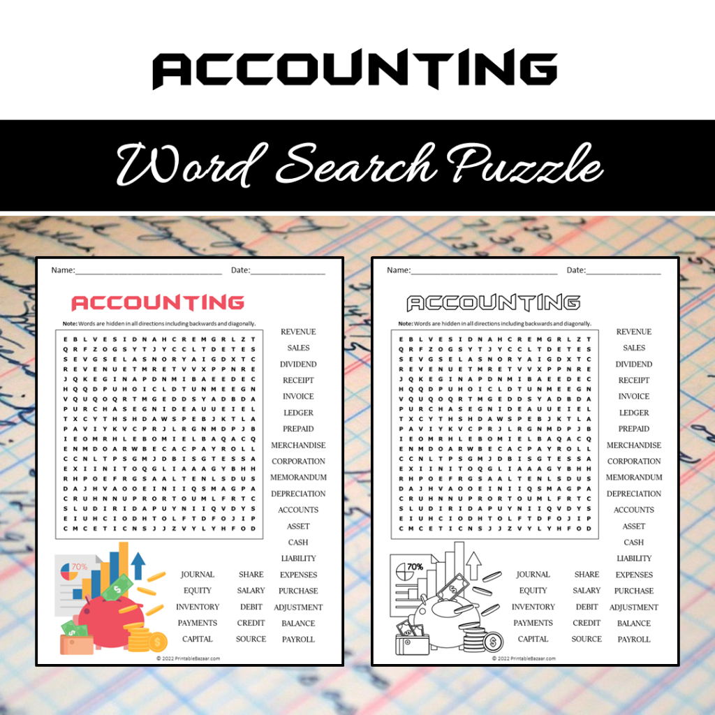 Accounting Word Search Puzzle - Made By Teachers