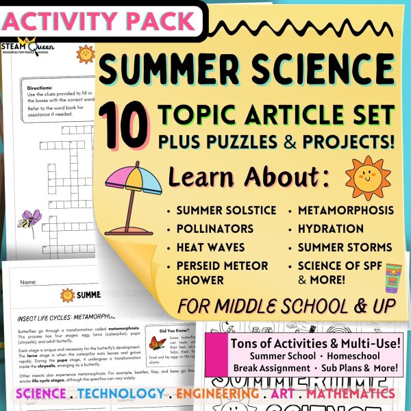 Summer Science Activity Packet! 10 Topics Article Games and More for ...