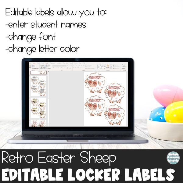 Editable Spring Decor - Retro Easter Locker Labels or Cubby Tags ...