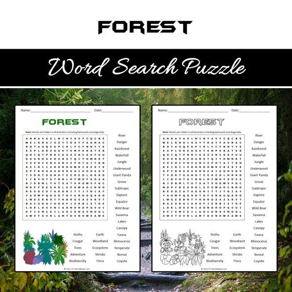 All About Forests Word Search Puzzle | Made By Teachers