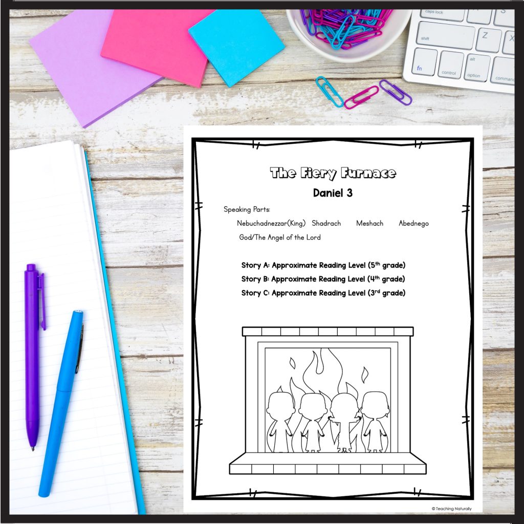 The Fiery Furnace Bible Story Activity Readers Theatre Script - Made By ...