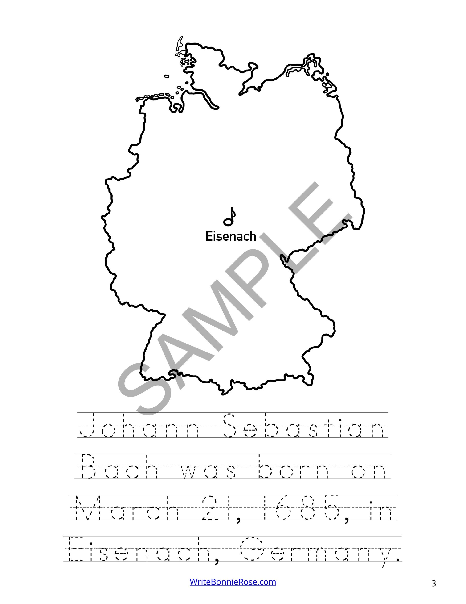 Famous Composers Coloring Book: Life of Johann Sebastian Bach-Level B ...