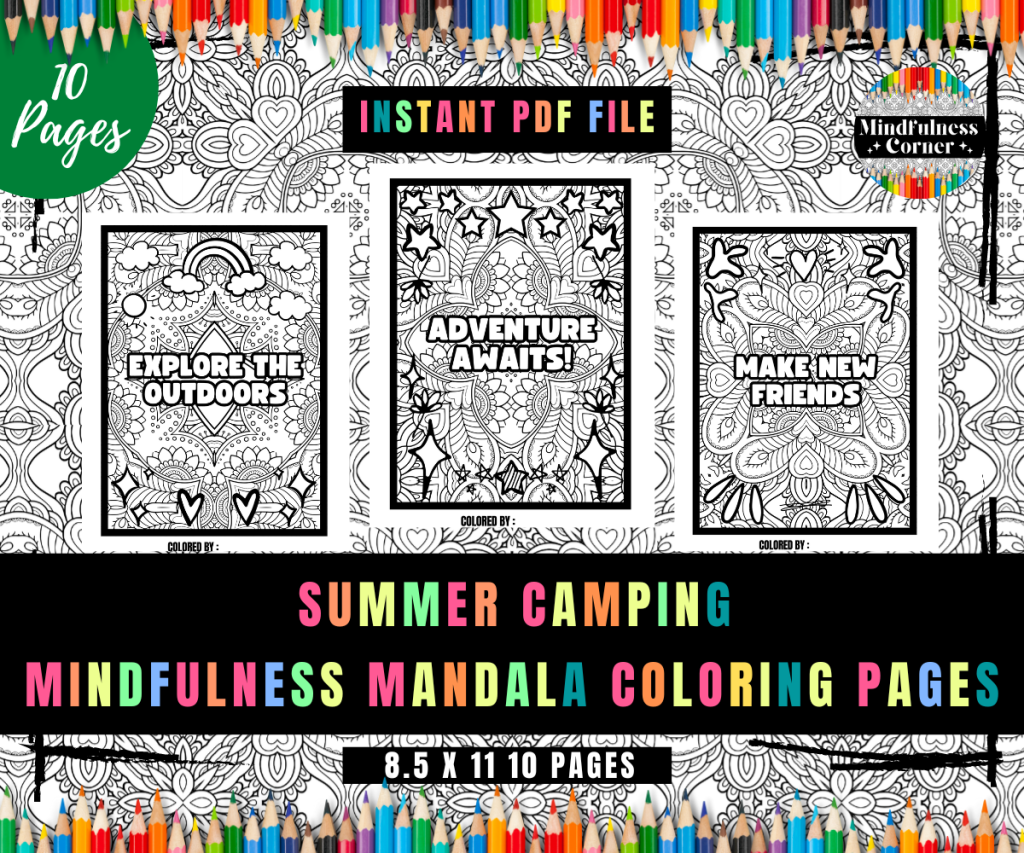 Summer Camping Bulletin Board Coloring & Encouragement Sayings ...