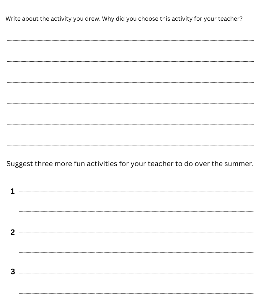 What should my teacher do this summer - what will my teacher do this ...
