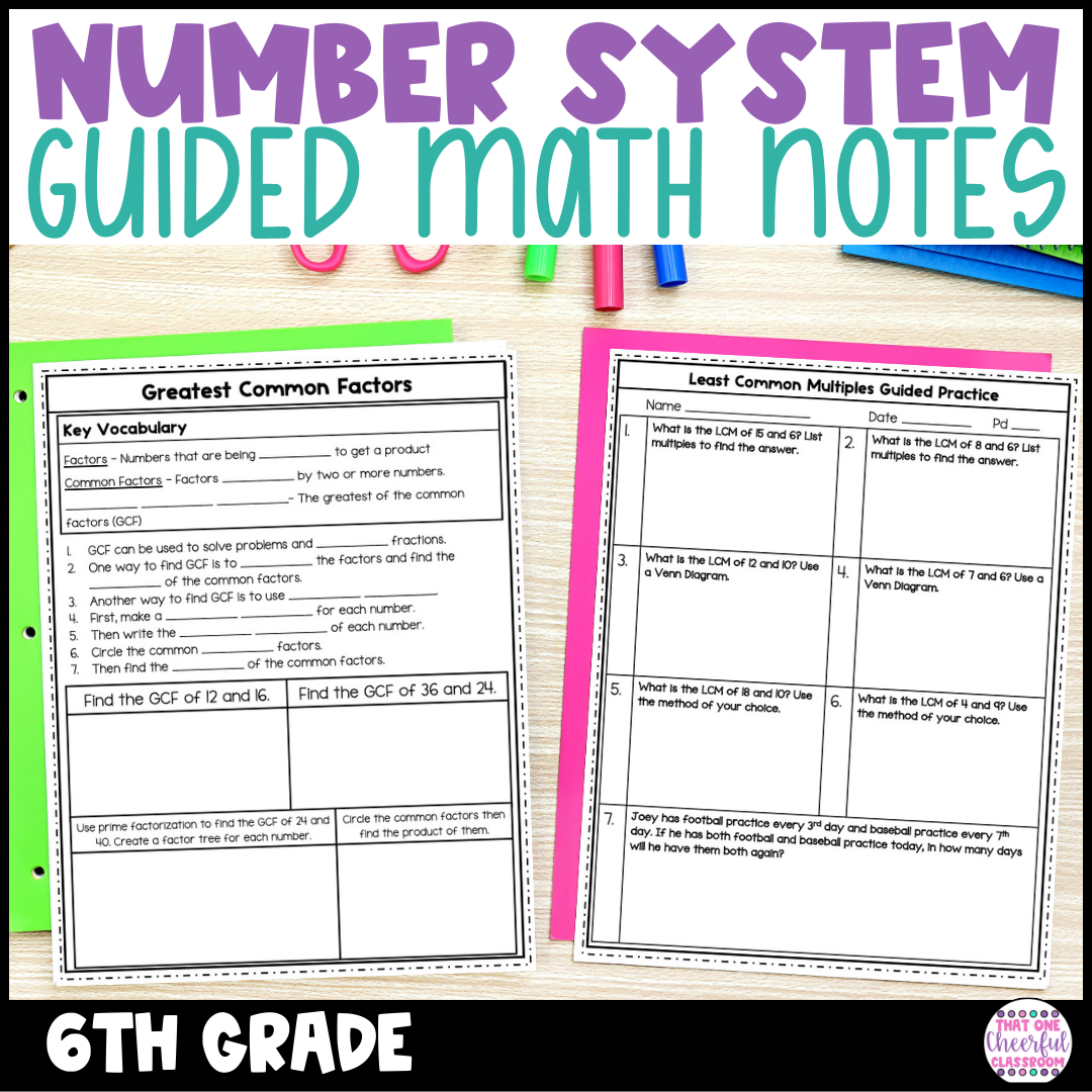 6th Grade Number System Math Notes - Fraction and Decimal Operations ...