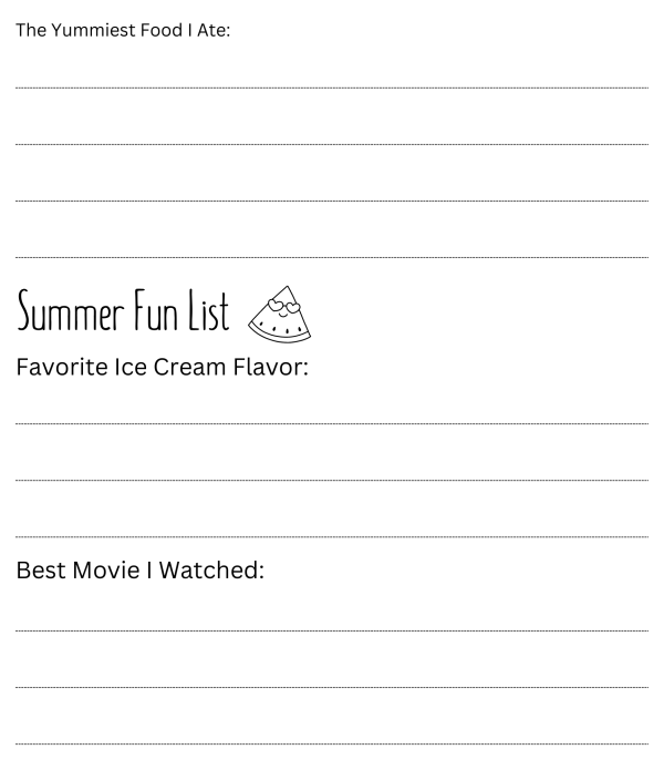 Printable What Did You Do This Summer Worksheet - What I Did Over ...