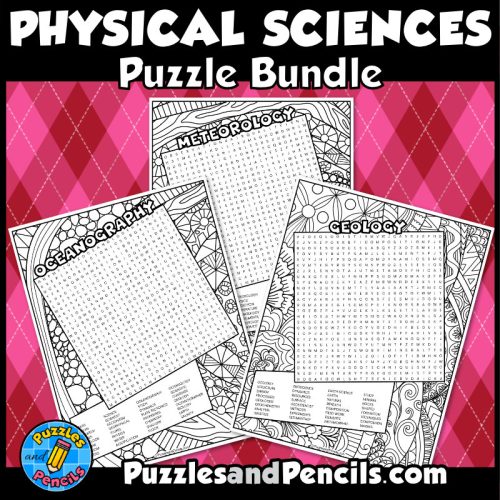 Physical Sciences Word Search Puzzle with Coloring BUNDLE | Made By ...