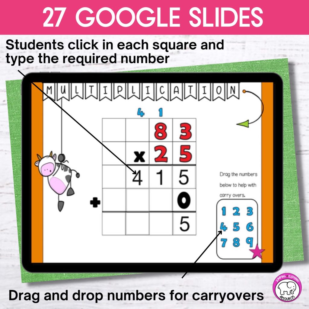 2 Digit by 2 Digit Multiplication Standard Form Google Slides and ...