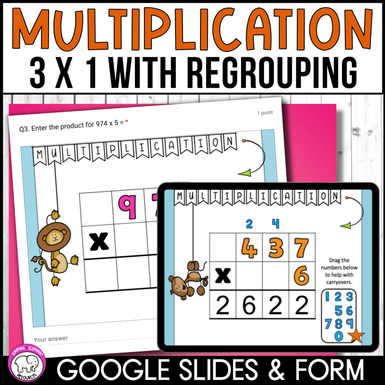 3 digit by 1 digit Multiplication Standard Form Google Slides and ...