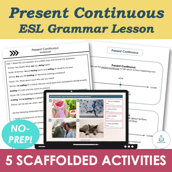 Present Continuous - Adult ESL A2 Grammar Lesson, Worksheets ...