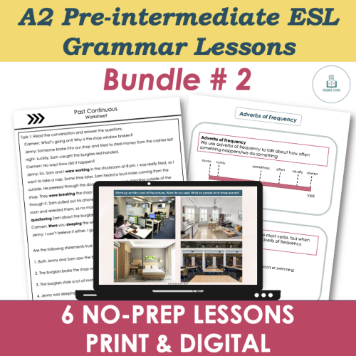 A2 Grammar Lesson Plans, Worksheets, Activities BUNDLE #2 - Adult ESL ...