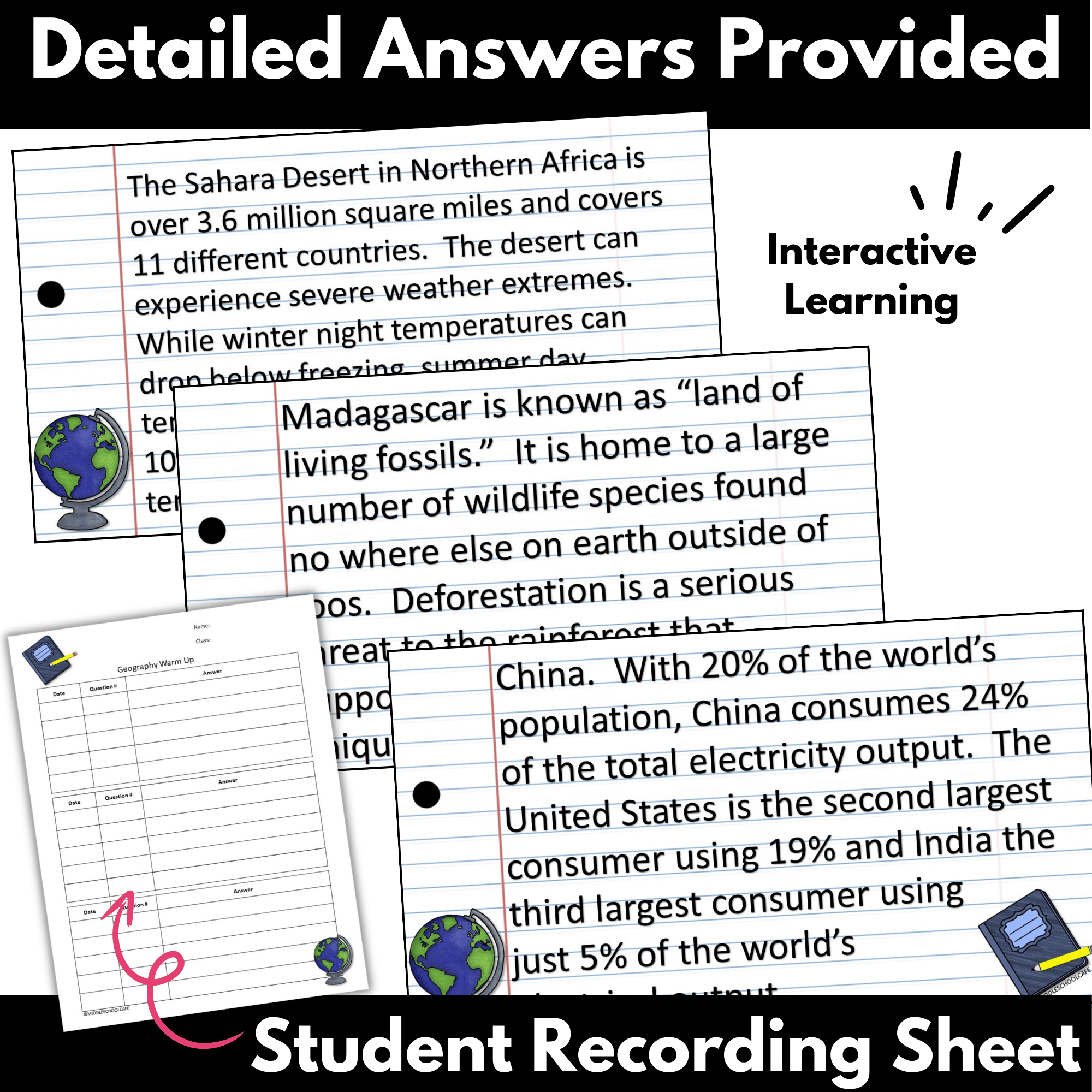 World Geography Warm Ups - Bell Ringers | Made By Teachers