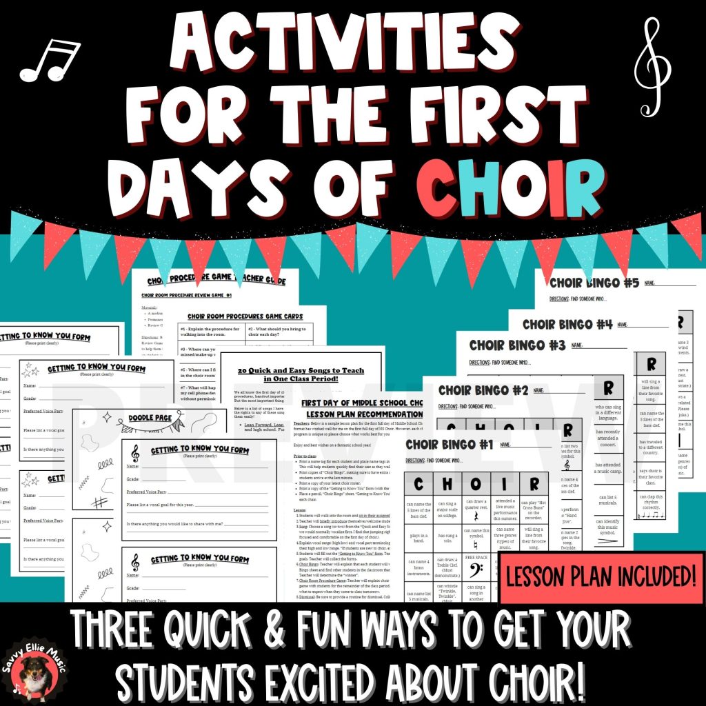 Activities for the first day(s) of Choir- Games / Choir Lesson Plans ...