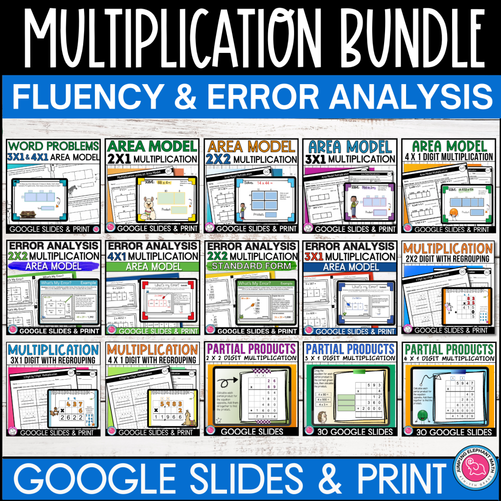 Multiplication Fluency and Error Analysis BUNDLE Print and Google ...