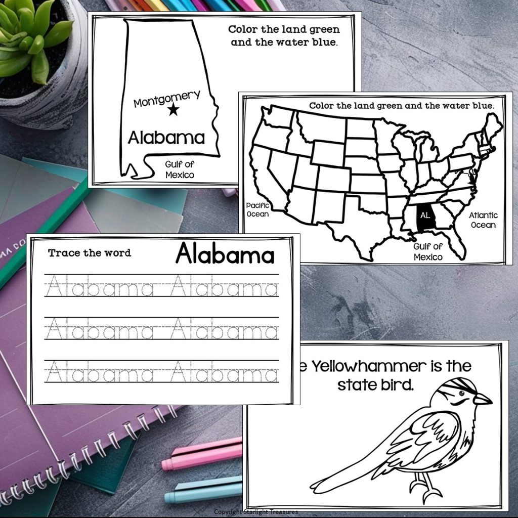 Alabama Mini Book for Early Readers - A State Study - Made By Teachers