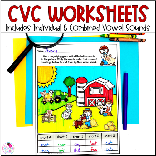 CVC Words with Mixed Vowels Short Vowel Review Worksheets - CVC Morning ...