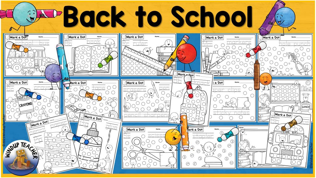 Back to School Bingo Dot Dauber Worksheets - Do-A-Dot Marker Printable ...