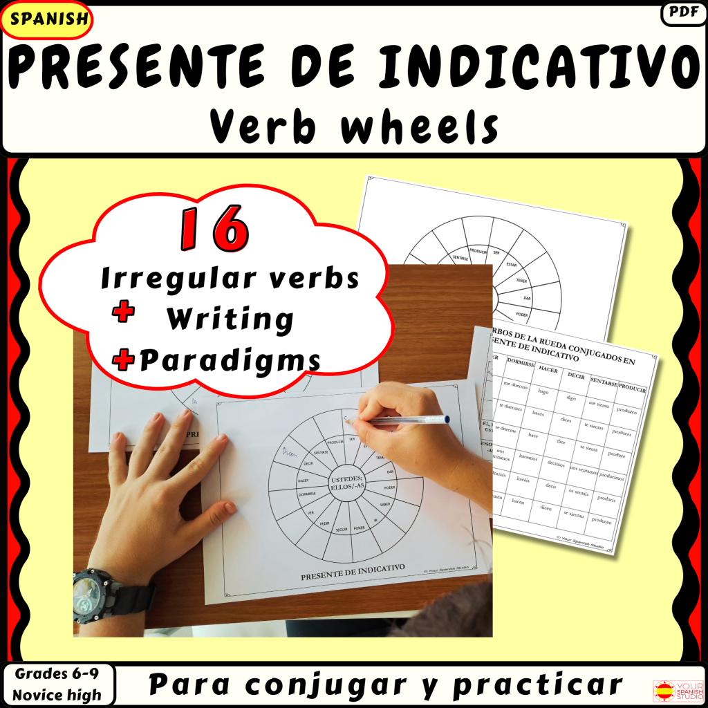 Spanish Grammar Practice Irregular Verb Wheels Conjugation&Writing ...