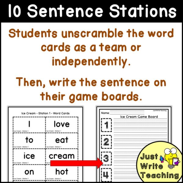Summer Ice Cream - Sentence Scramblers Reading Game | Made By Teachers