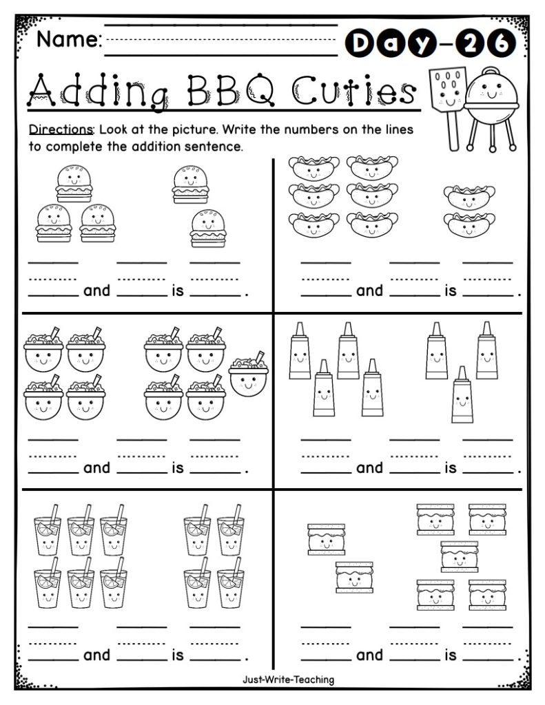 Rising First Grade Summer Math Packet (Kindergarten Review) - Made By ...