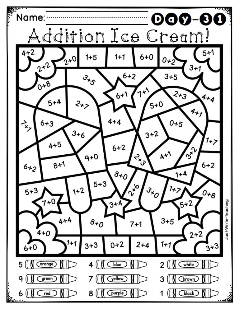Rising First Grade Summer Math Packet (Kindergarten Review) - Made By ...