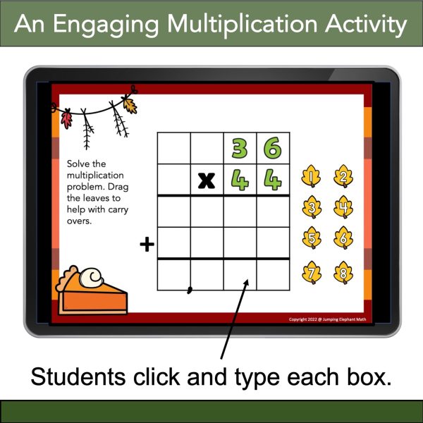 Thanksgiving 2 Digit by 2 Digit Multiplication with Regrouping Google ...