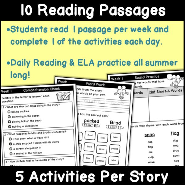 Summer Math and Reading Packet Bundle - Rising First Grade ...