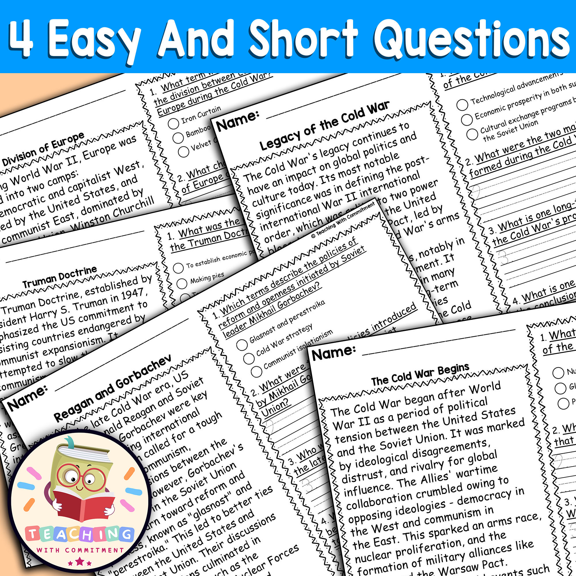 United States History Reading Comprehension Passage With Questions US ...