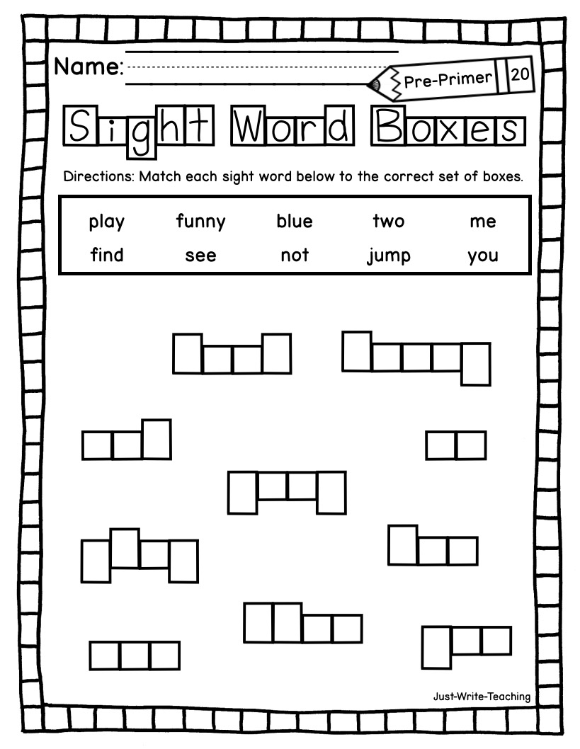 Pre-Primer Sight Word Centers - Word Boxes | Made By Teachers