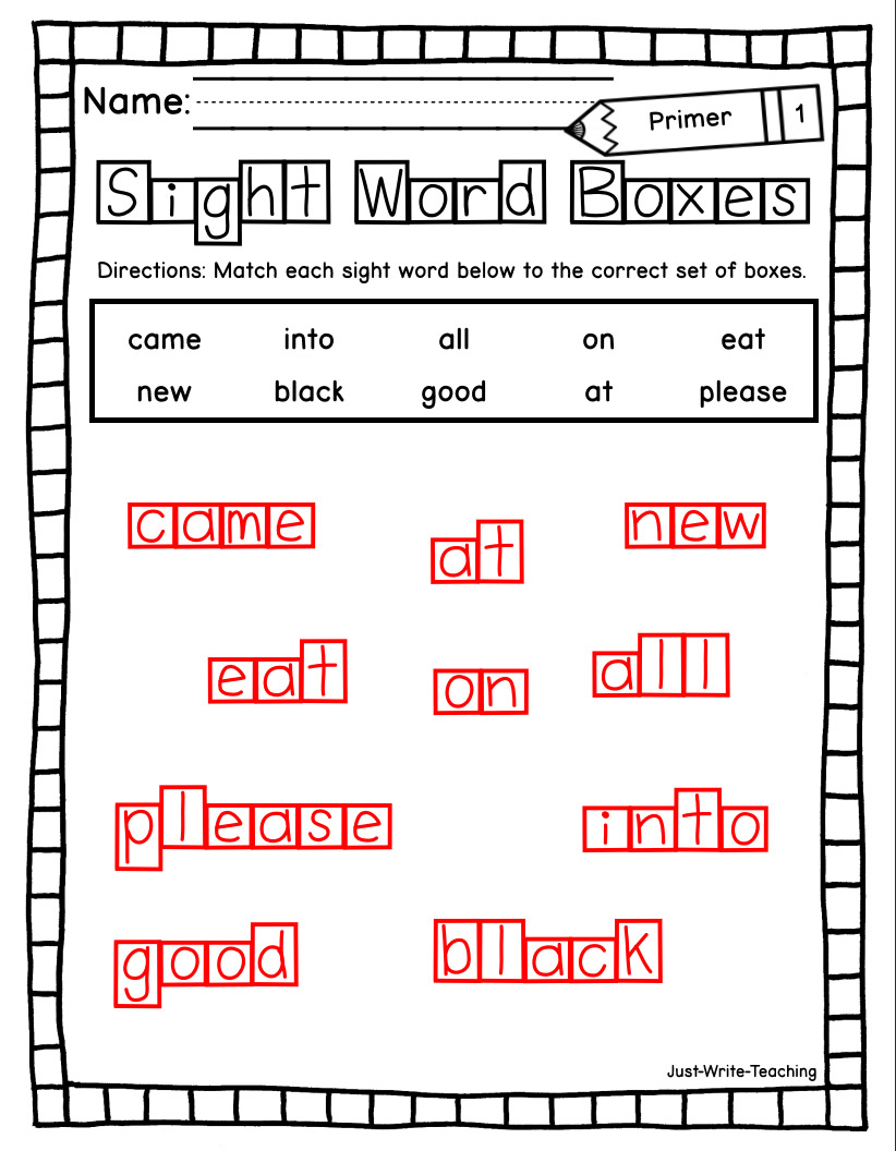 Primer Sight Word Centers - Word Boxes | Made By Teachers