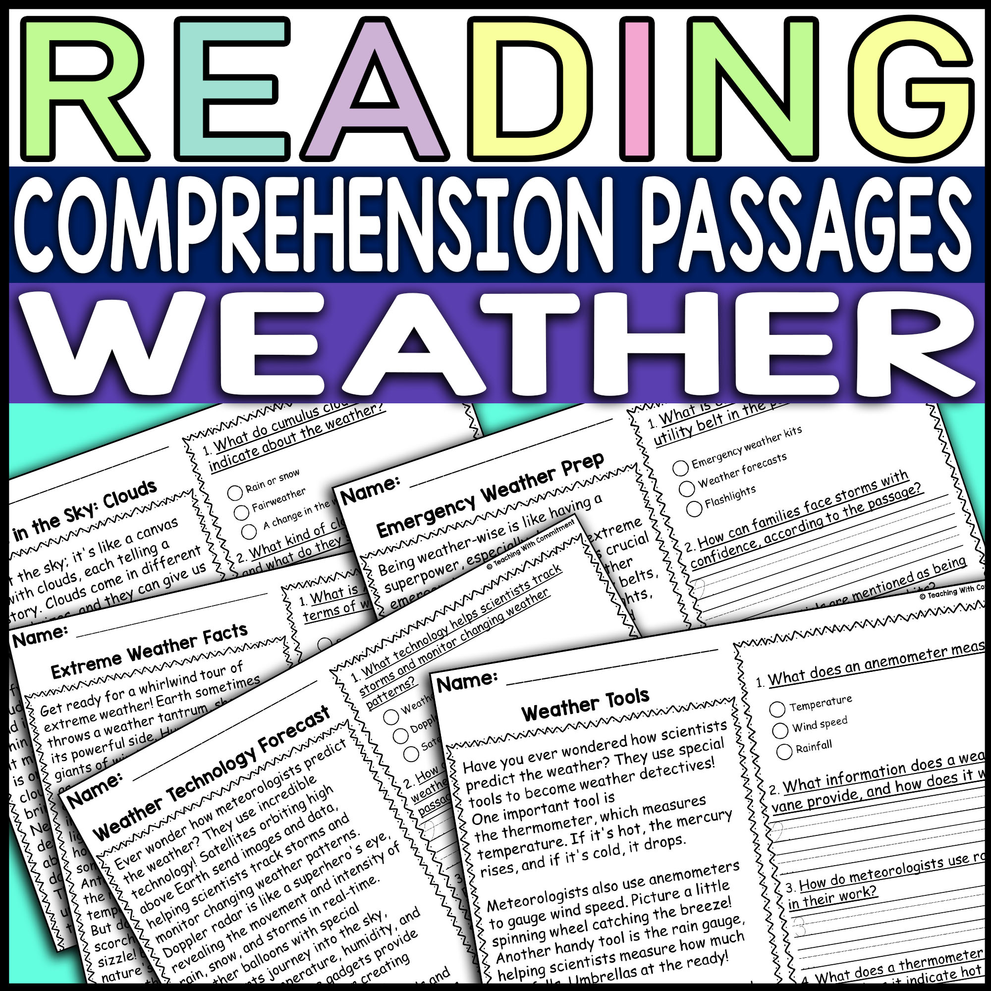 Natural Disasters Reading Comprehension Passage With Questions | Made ...