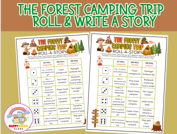 The Forest Camping Trip Roll & Write Story, Summer Creative Writing ...