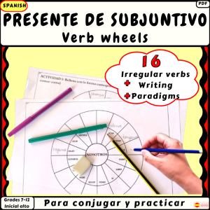 Spanish Present Subjunctive Irregular Verbs Conjugation Wheels &Writing ...