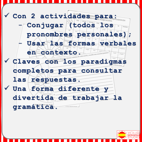 Spanish Present Subjunctive Irregular Verbs Conjugation Wheels &Writing ...