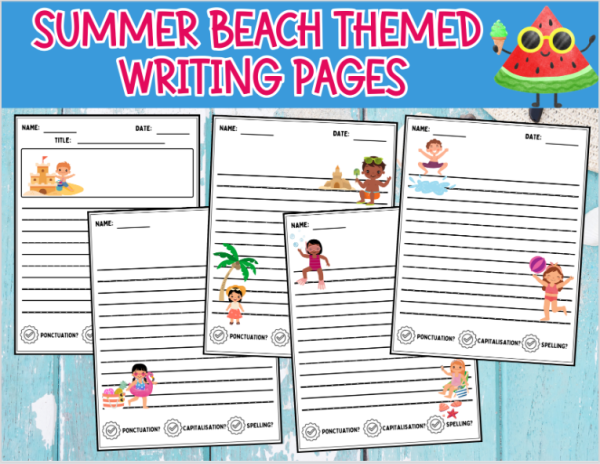 Summer Beach Roll & Write Story, Summer Creative Writing Centers ...