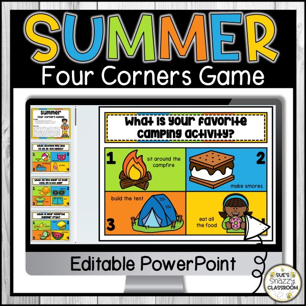 Summer Four Corners Game - End of Year Brain Break & Conversation ...