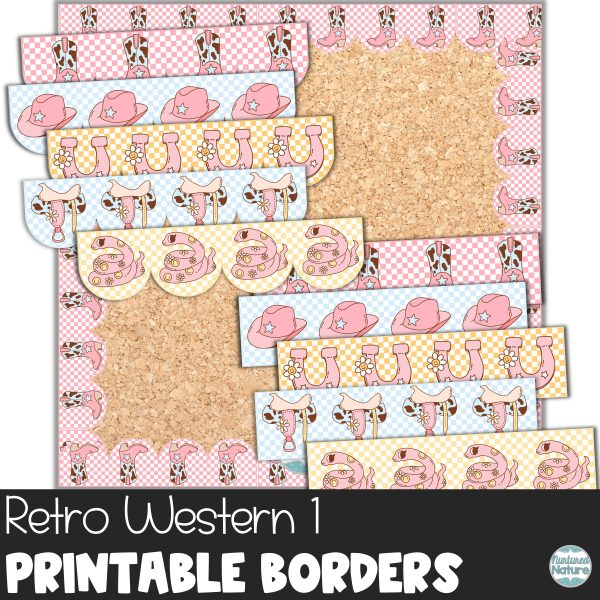 Retro Western Bulletin Board Border Printable Classroom Decor – Pink ...