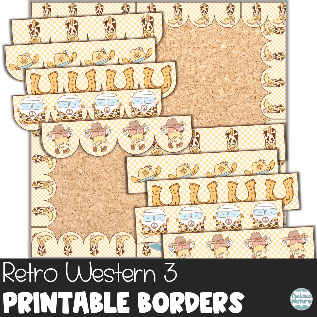 Retro Western Bulletin Board Border Printable Classroom Decor – Yellow ...