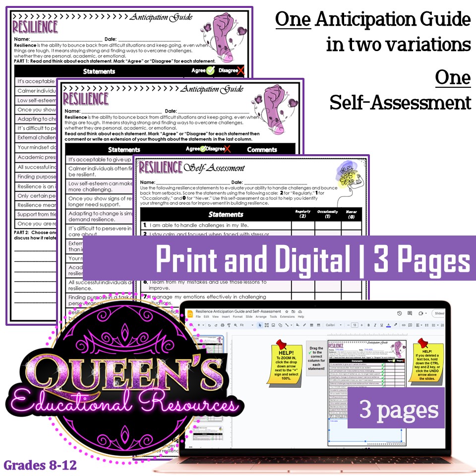 Resilience Anticipation Guide and Self-Assessment | Resilience ...