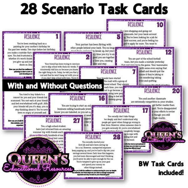 Resilience Scenarios | Resilience Worksheets | Perseverance | Situation ...