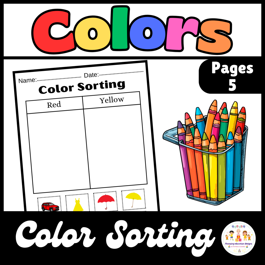 Color Sorting Activities Worksheets / Back To School / Classroom | Made ...
